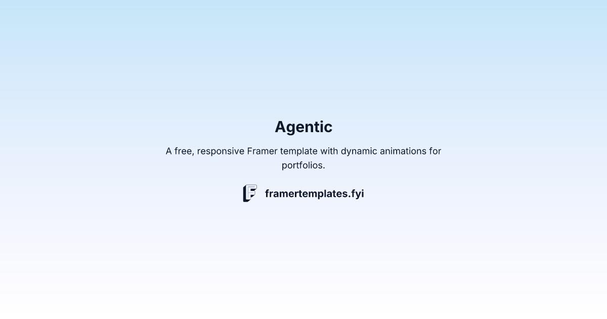 Agentic Framer Template | Dynamic Portfolio