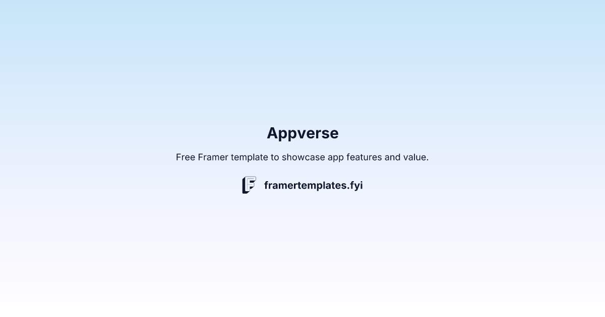 Appverse | Free App Showcase Template for Framer