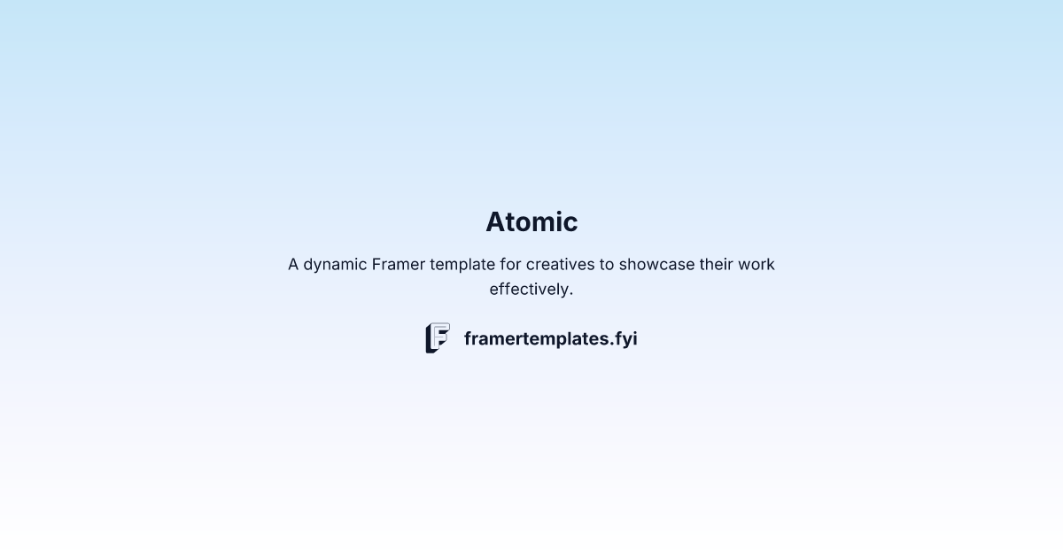 Atomic Framer Template | Creative Showcase