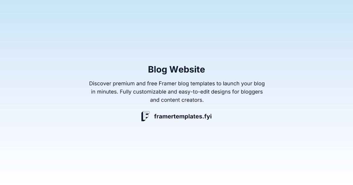 Best Free & Premium Framer Blog Templates | Start Your Blog
