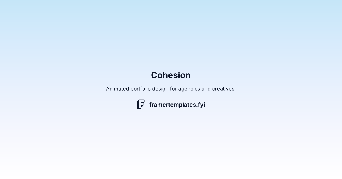 Cohesion Framer Template | Dynamic Portfolio