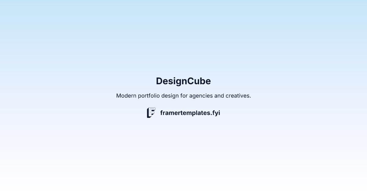 DesignCube Framer Template | Sleek Portfolio Design