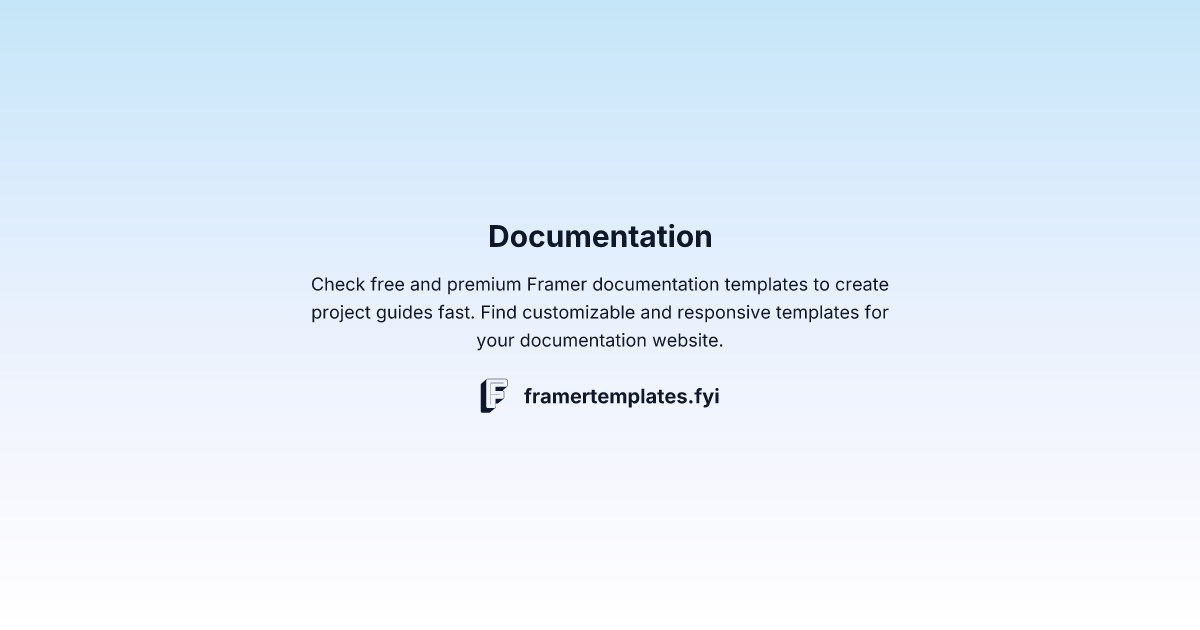 Best Free & Premium Documentation Templates for Framer