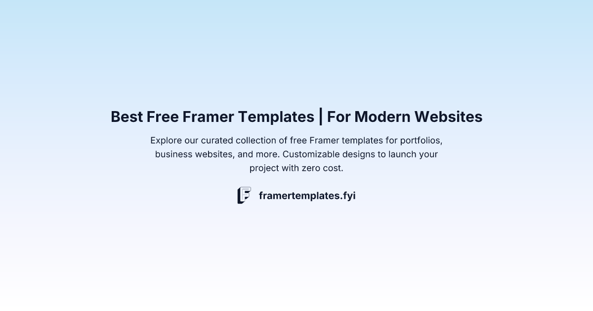 Best Free Framer Templates | For Modern Websites