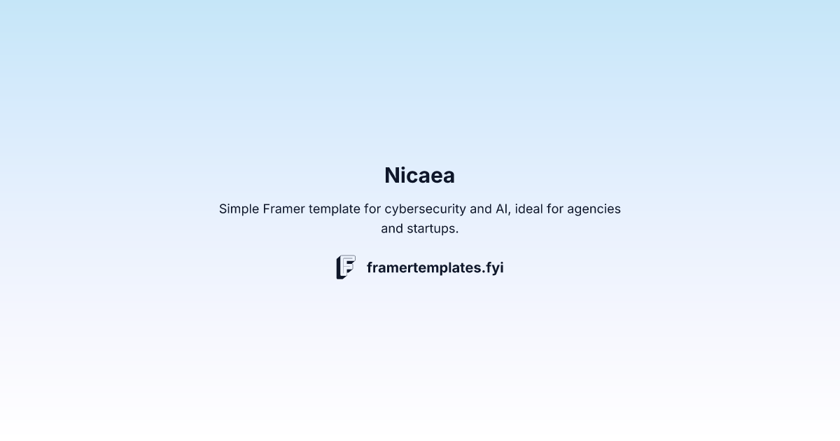 Nicaea Framer Template | Cybersecurity & AI