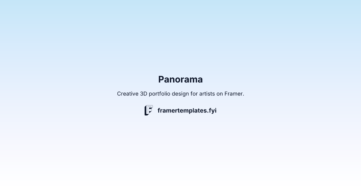 Panorama | Creative 3D Portfolio Template for Framer