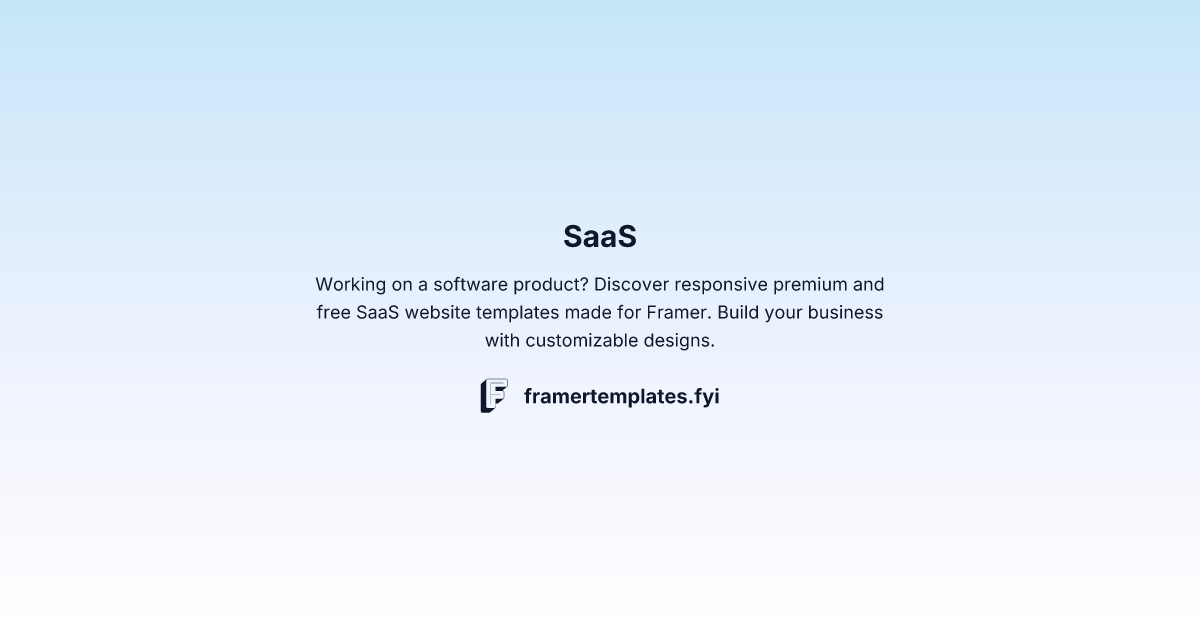 Free & Premium Framer SaaS Templates | Build Modern Websites