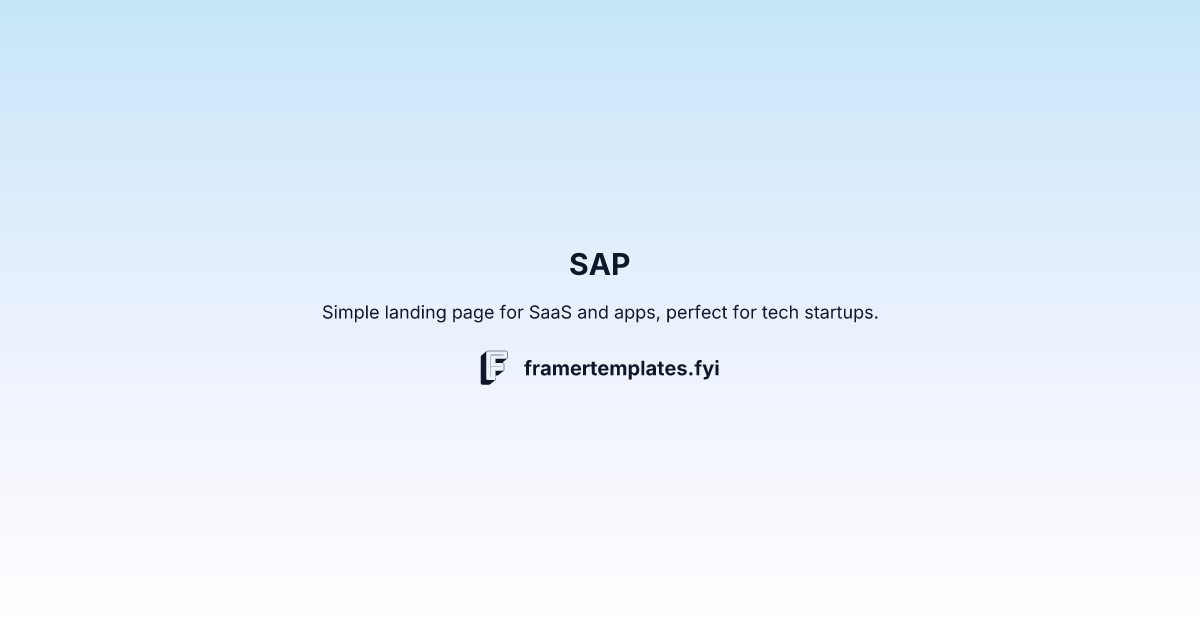SAP Framer Template | SaaS & App Landing