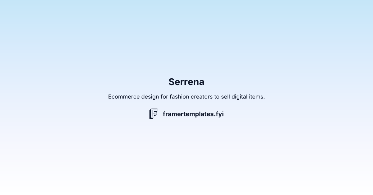 Serrena Framer Ecommerce Template | Fashion Entrepreneurs