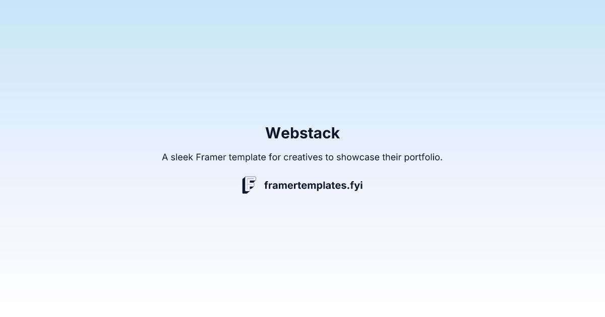 Webstack | Premium Framer Portfolio Template